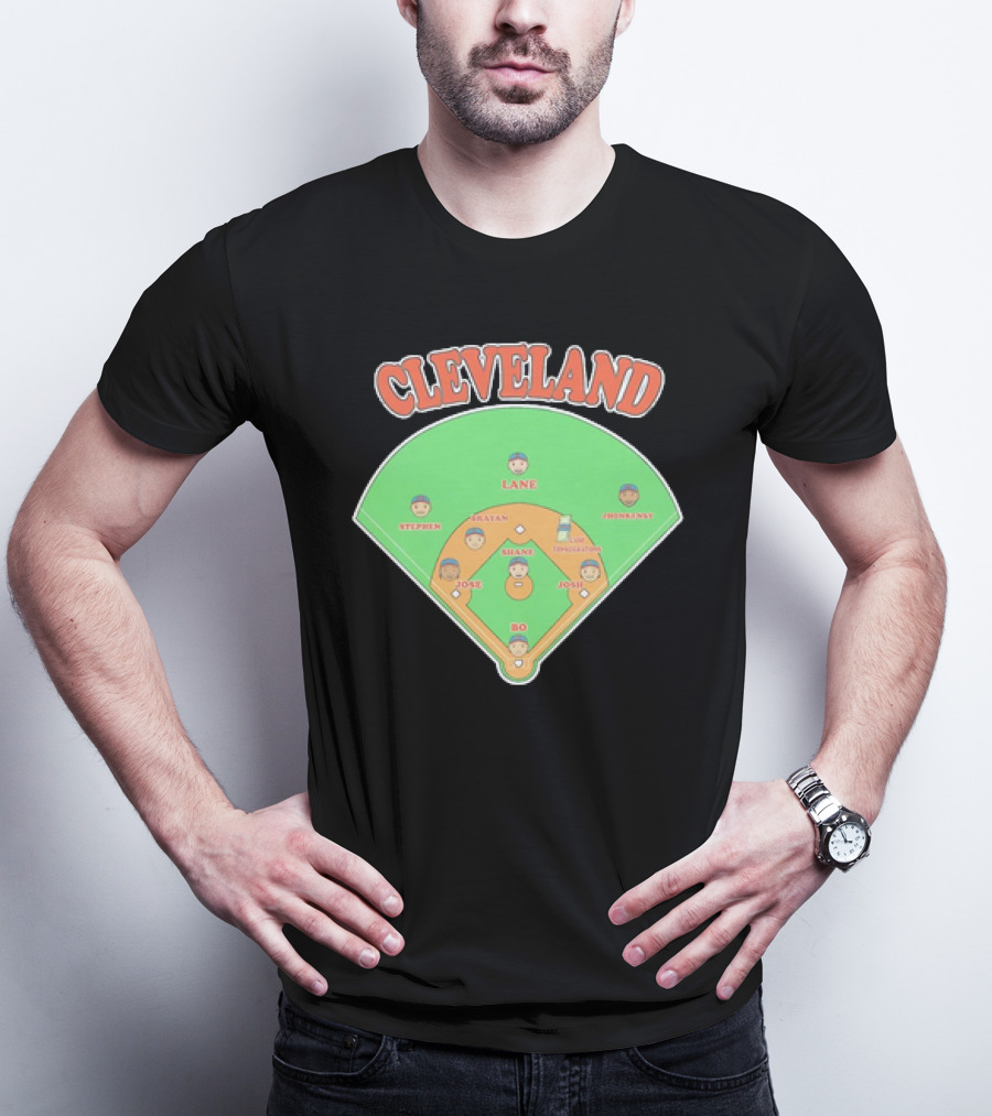 Cleveland Baseball Lineup Stephen Josh Bo Justin Shane Josh Lane Johnny T-Shirt