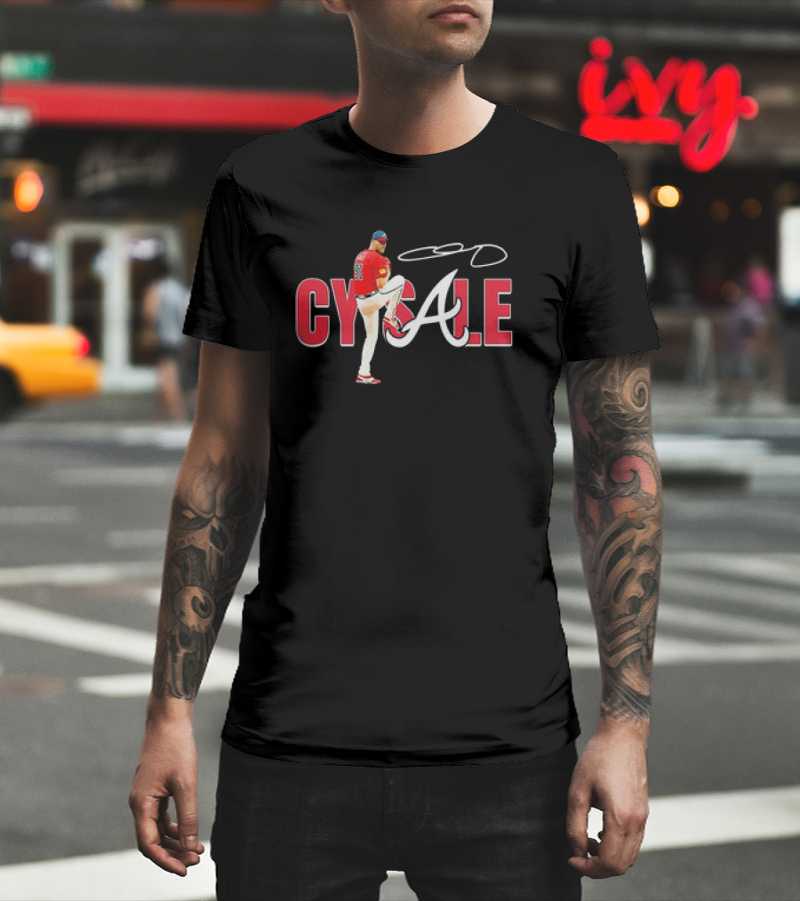 Cy Young Cy Sale Atlanta Braves Signature Baseball Pitcher T-Shirt