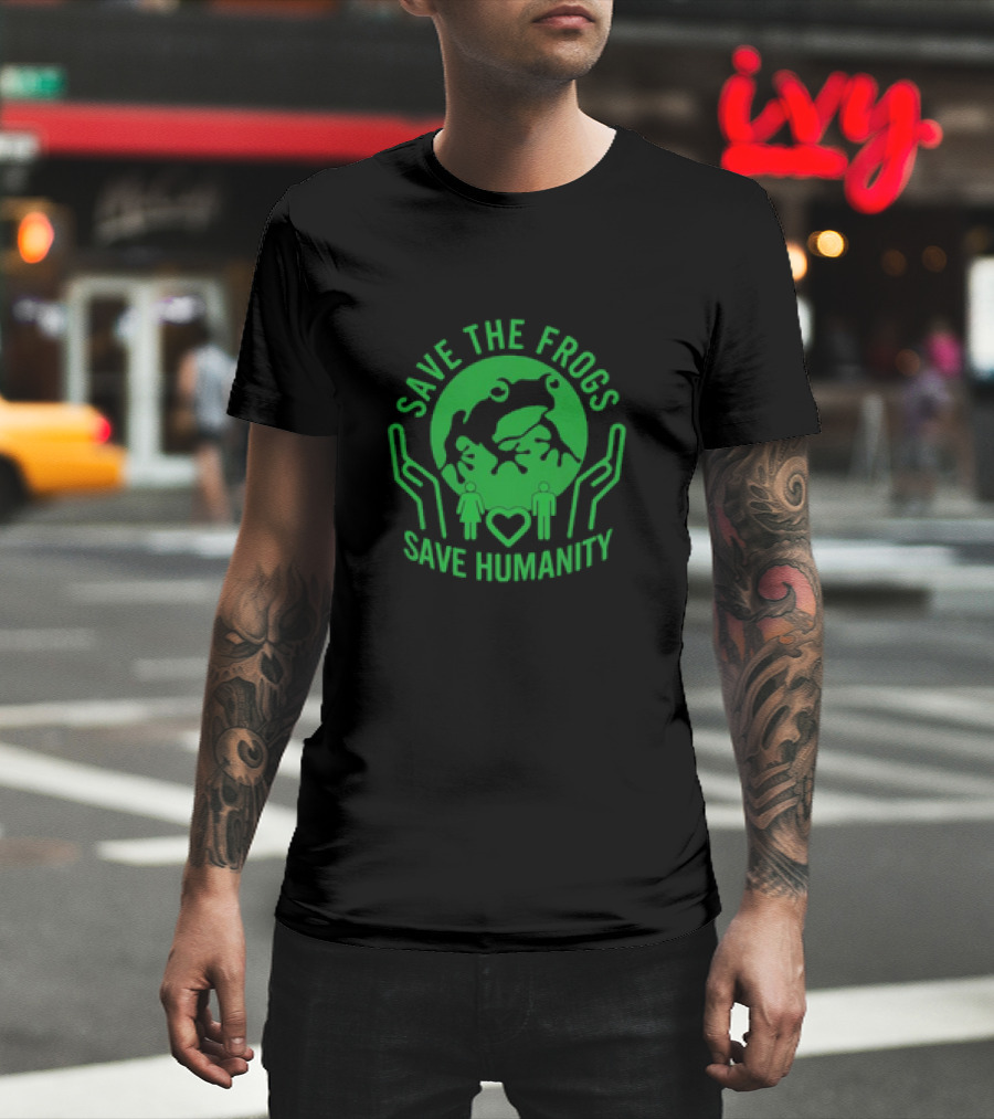 Save The Frogs Save Humanity Eco-Friendly Conservation Message T-Shirt