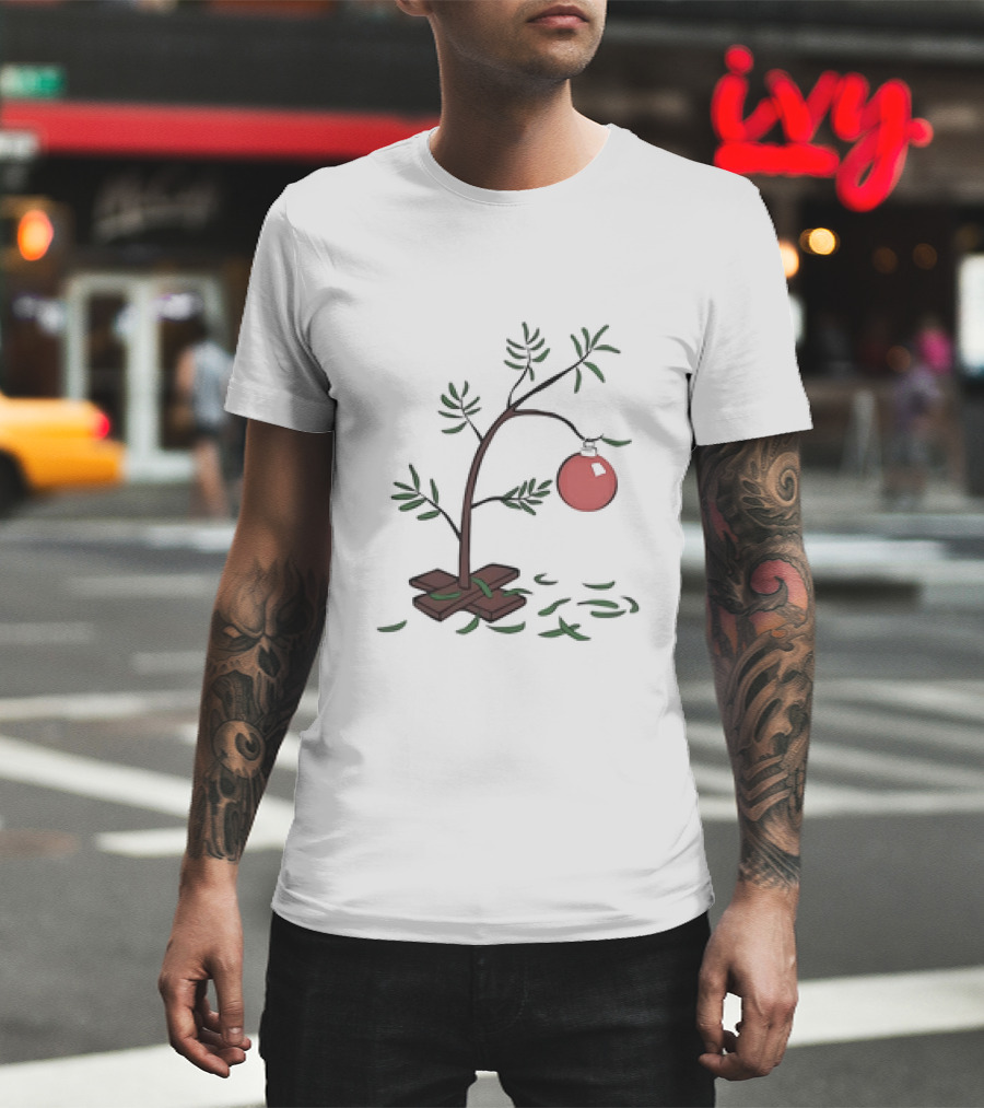 Charlie Brown Christmas Tree Illustration Minimalist T-Shirt