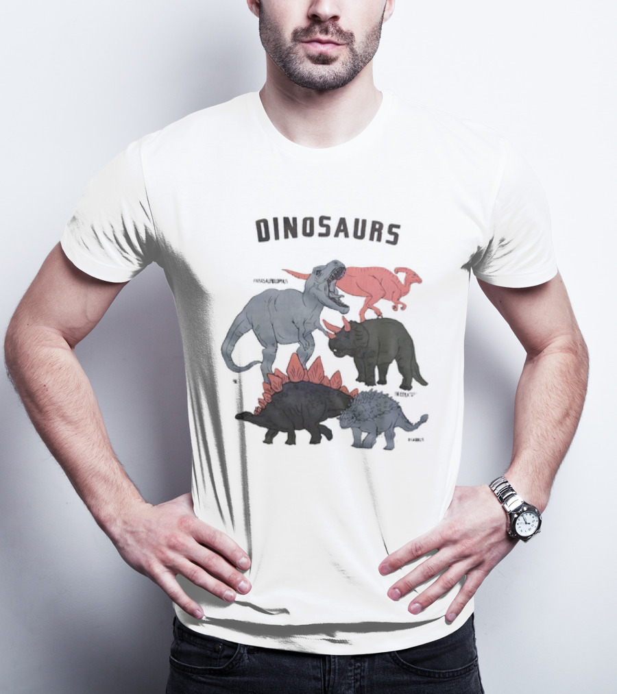 Dinosaurs Parasaurolophus Triceratops Rex Stegosaurus Ankylosaurus T-Shirt