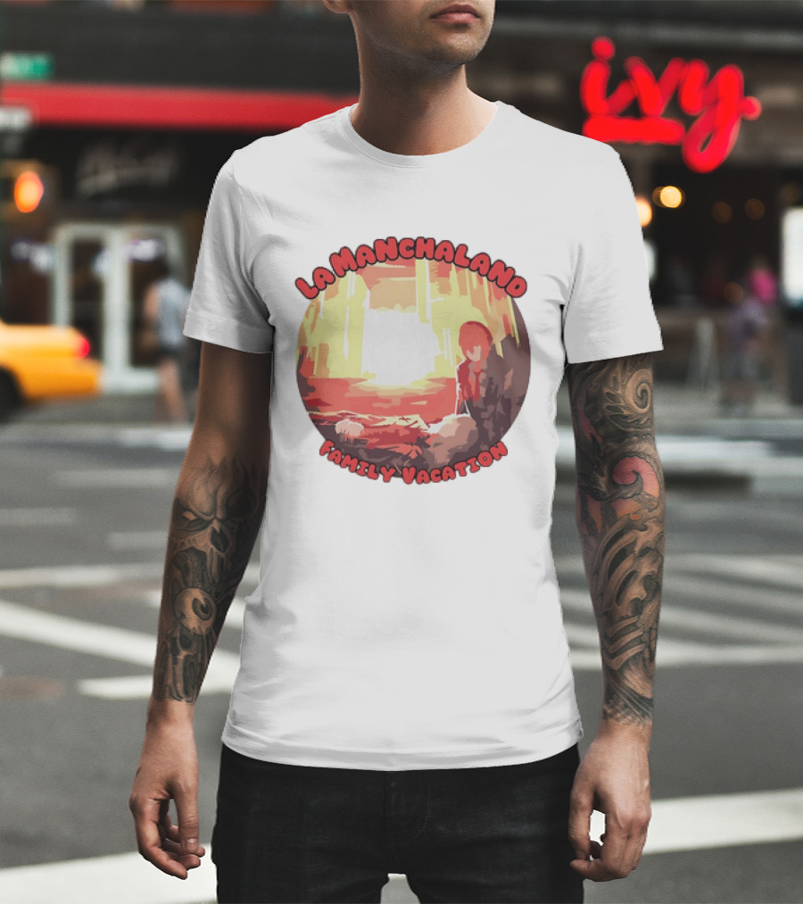 La Manchaland Family Vacation Sci-Fi Adventure Scene T-Shirt