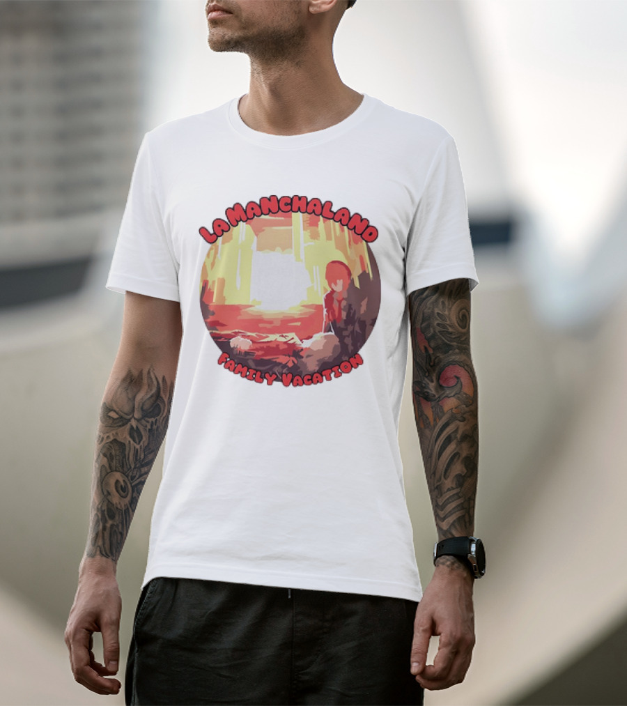 La Manchaland Family Vacation Sci-Fi Adventure Scene T-Shirt