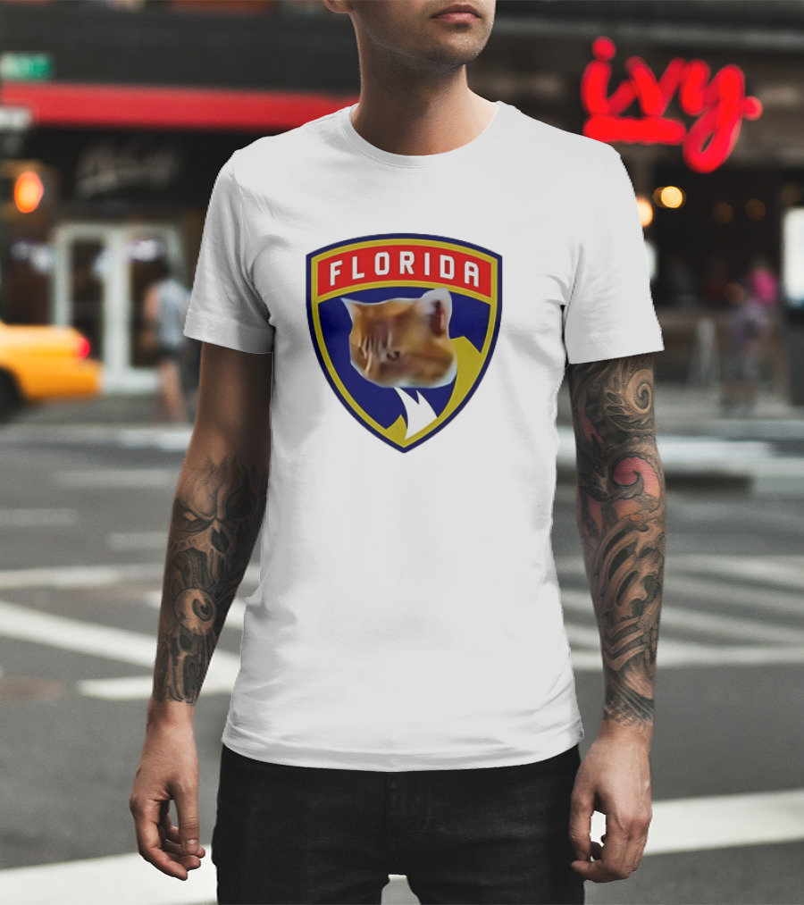 Florida Cat Face Panthers Emblem T-Shirt