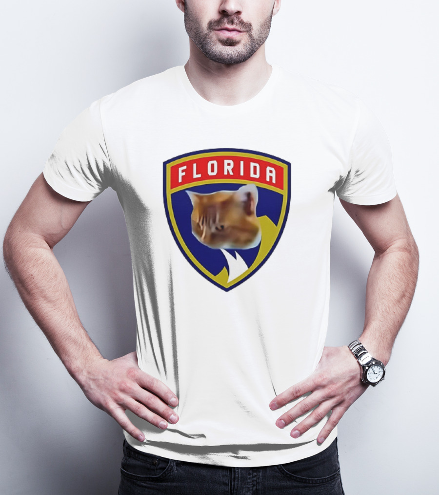 Florida Cat Face Panthers Emblem T-Shirt