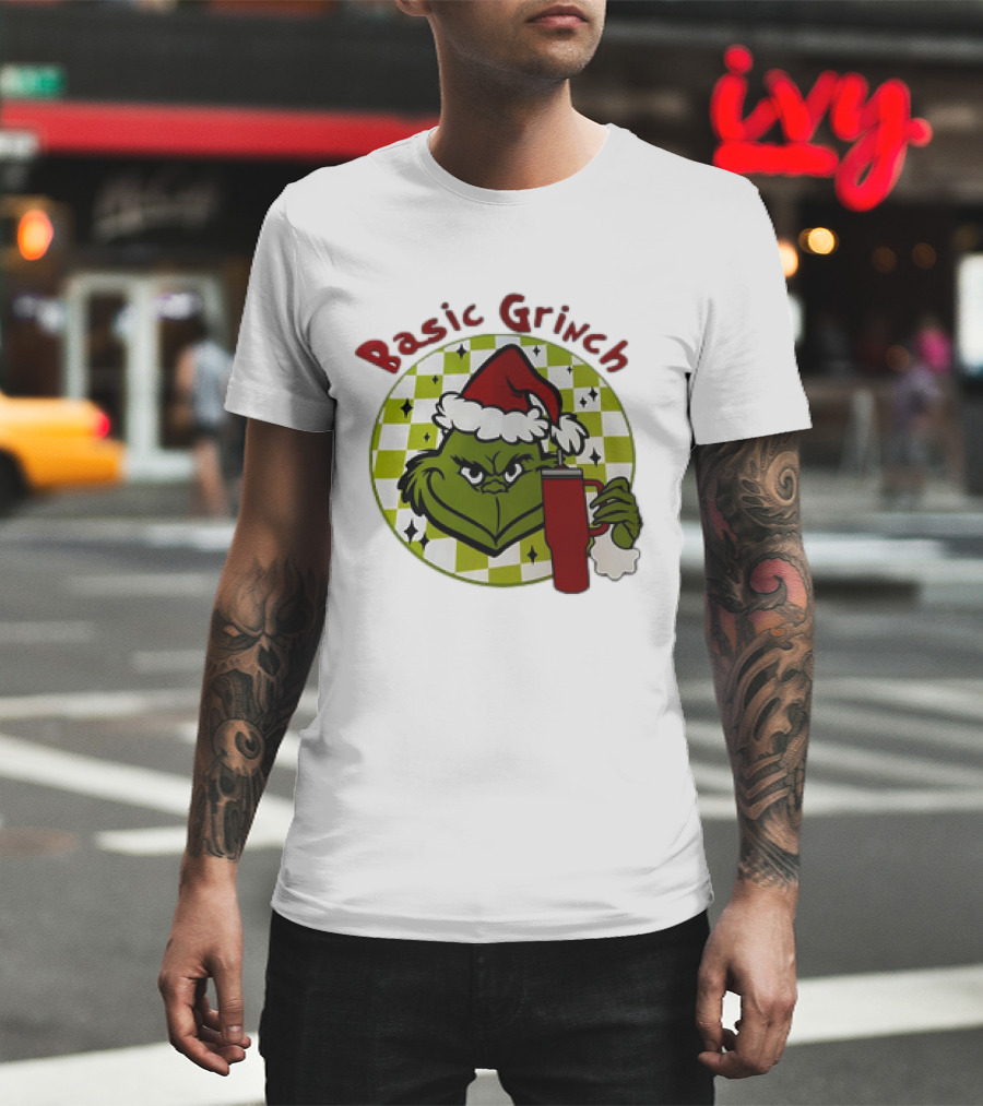 Basic Grinch Christmas Santa Hat Holiday Mug T-Shirt