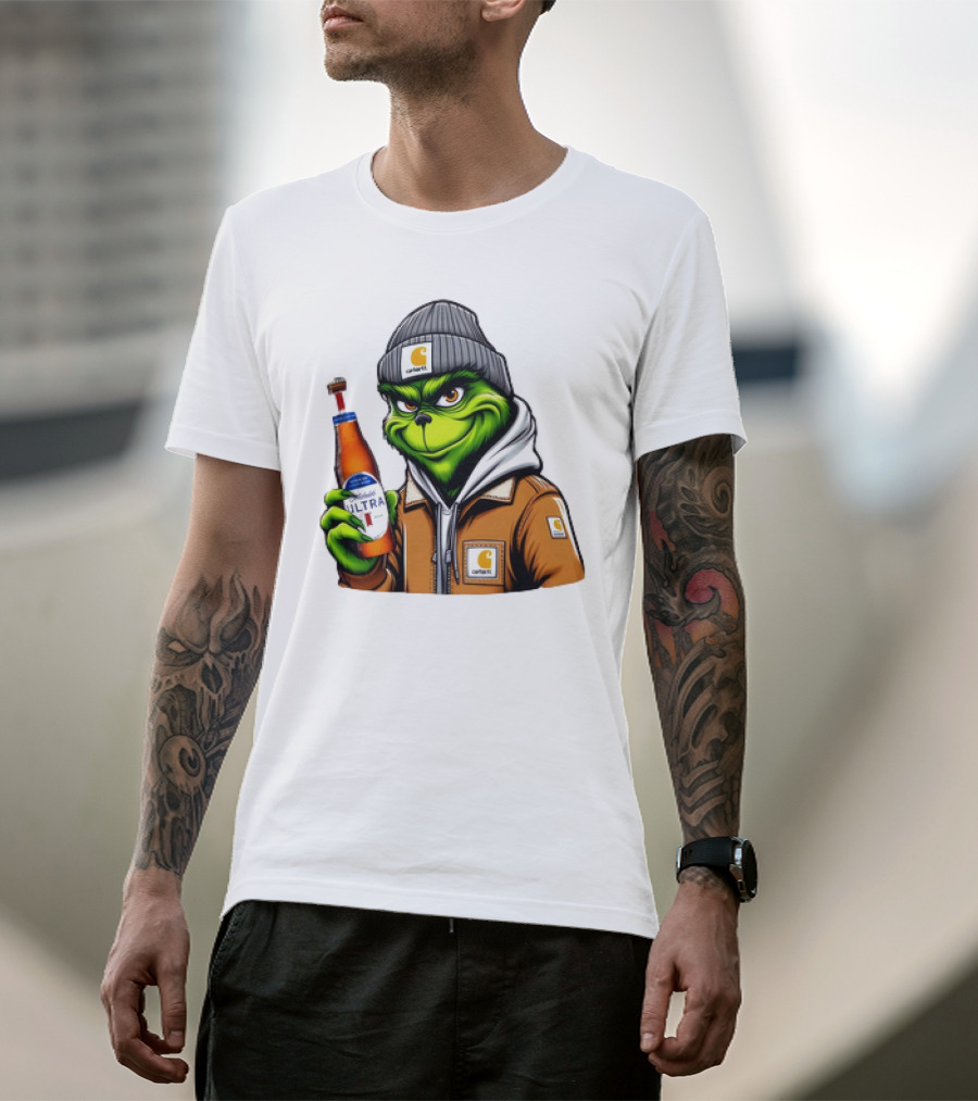 Grinch Michelob Ultra Carhartt Beanie And Jacket T-Shirt