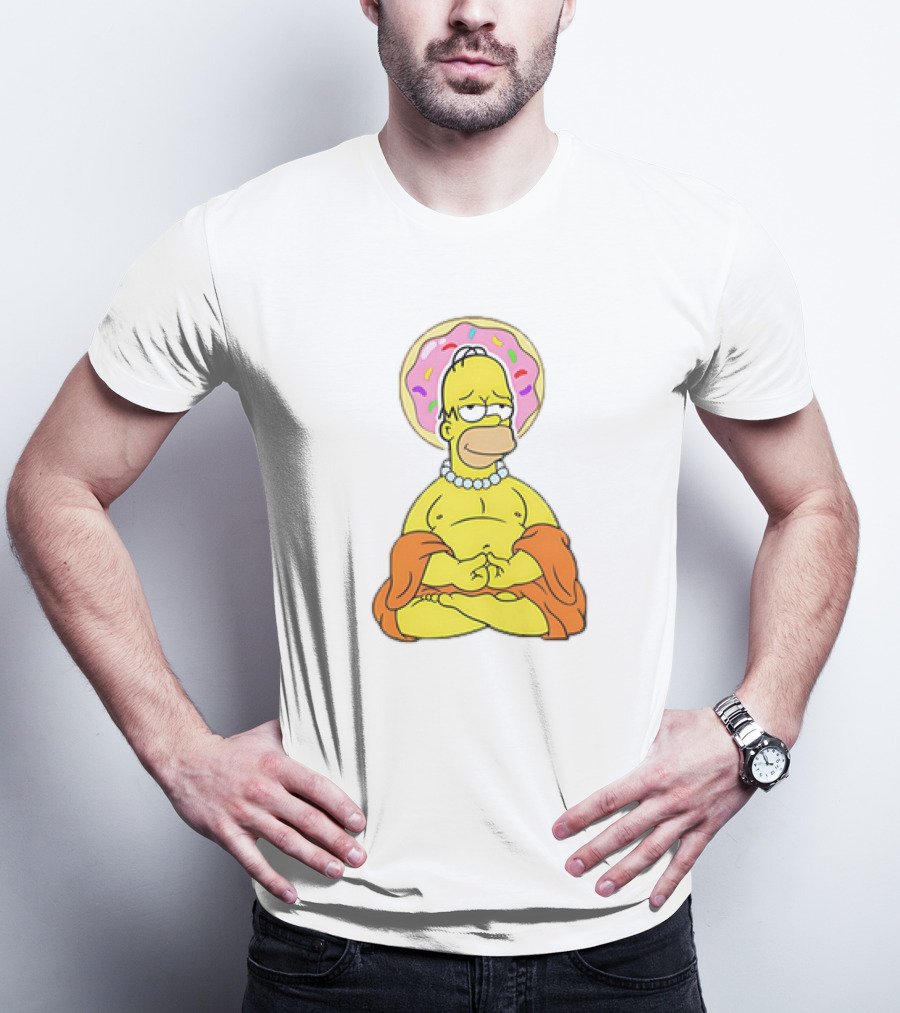Simpsons Homer Buddha Donut Halo Meditation T-Shirt