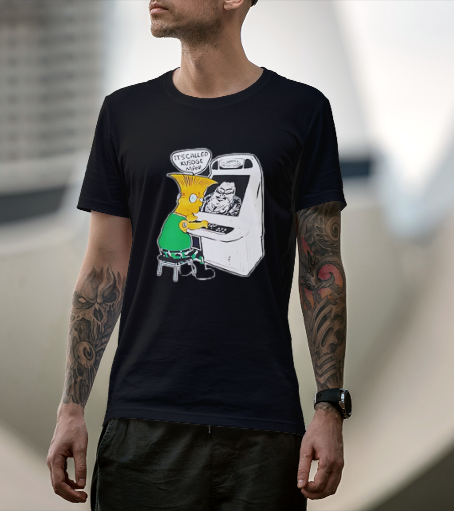 Bart Simpson It's Called Kusoge Man Playing Arcade Game T-Shirt