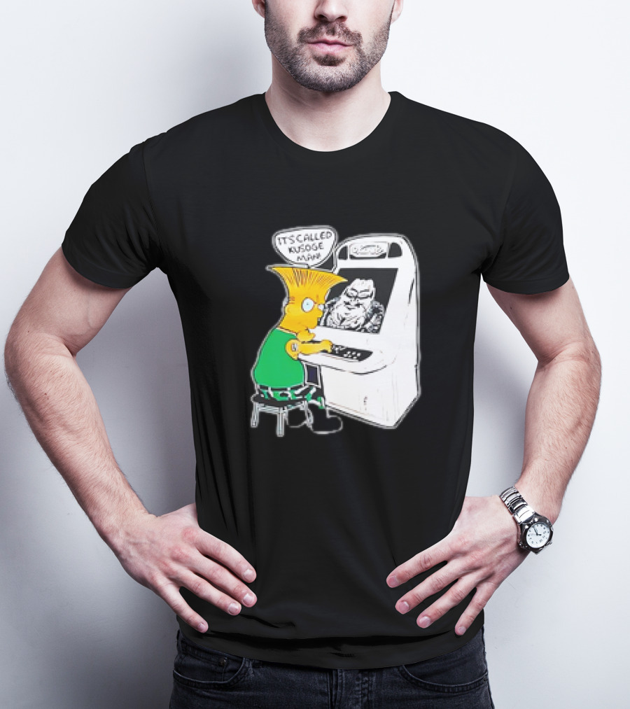 Bart Simpson It's Called Kusoge Man Playing Arcade Game T-Shirt