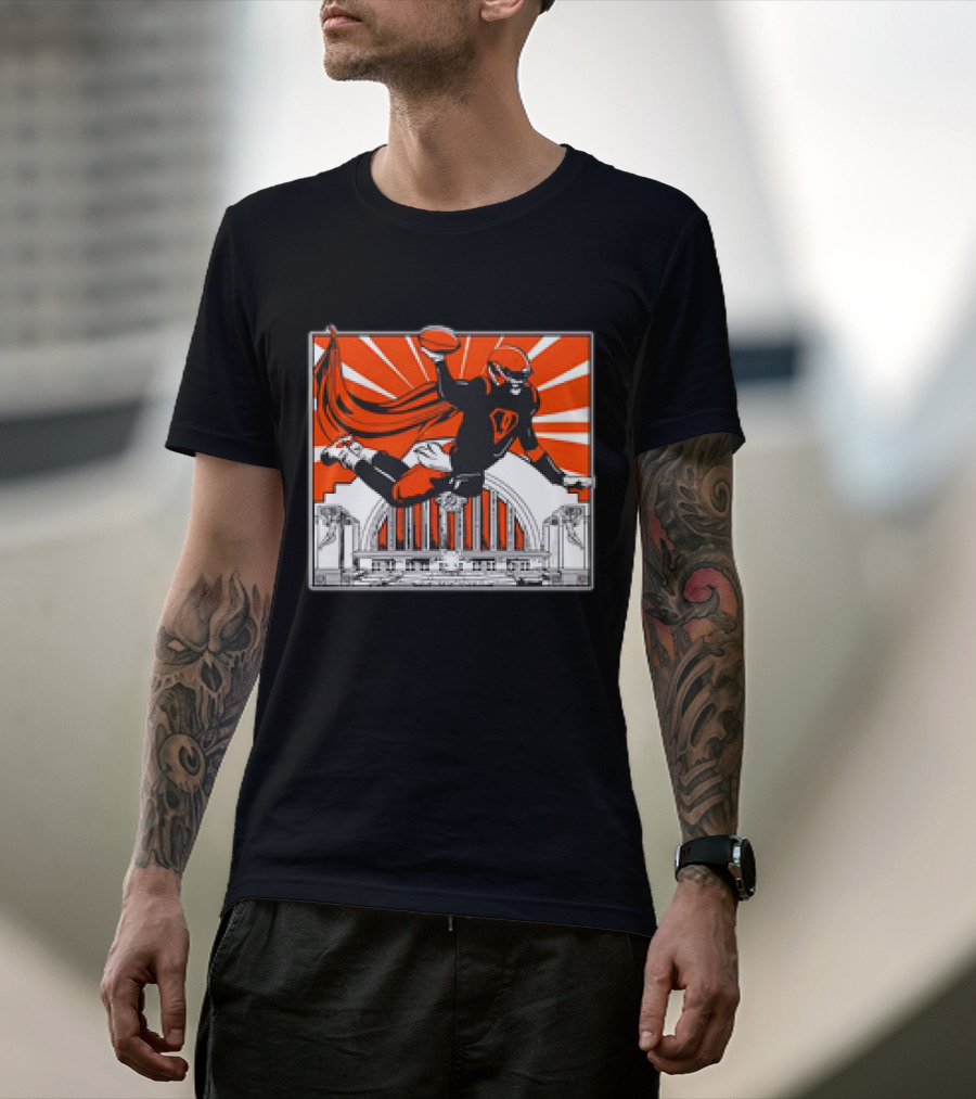 Cincinnati Bengals Superhero Joe Burrow Union Terminal Fan T-Shirt