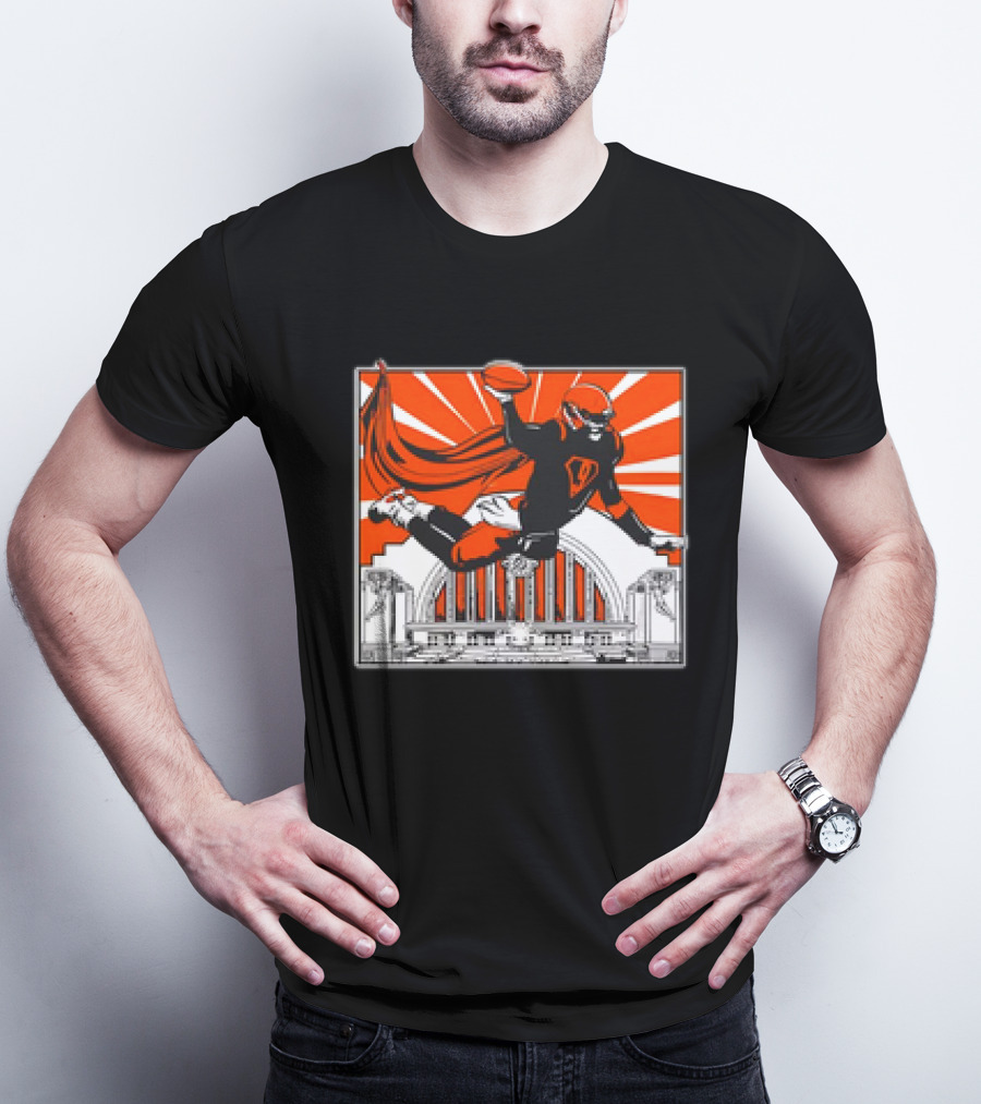 Cincinnati Bengals Superhero Joe Burrow Union Terminal Fan T-Shirt