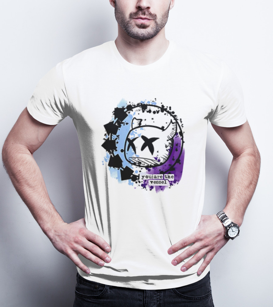 You Are The Vessel Hollow Knight Style Cute Ghost With Splattered Paint Background T-Shirt