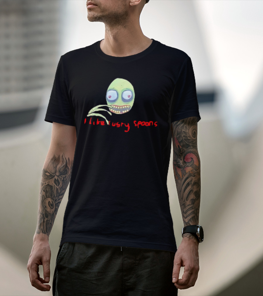 Salad Fingers I Like Rusty Spoons Green Character Face T-Shirt