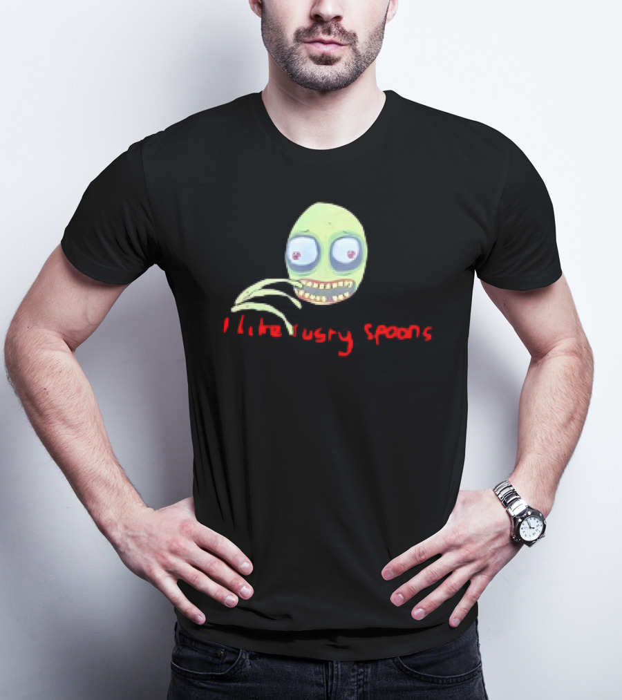 Salad Fingers I Like Rusty Spoons Green Character Face T-Shirt