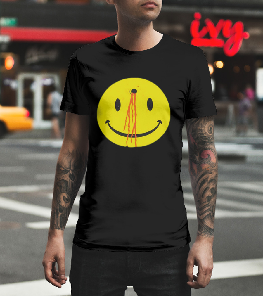 Wild Oats Shot Smiley Face Grunge T-Shirt