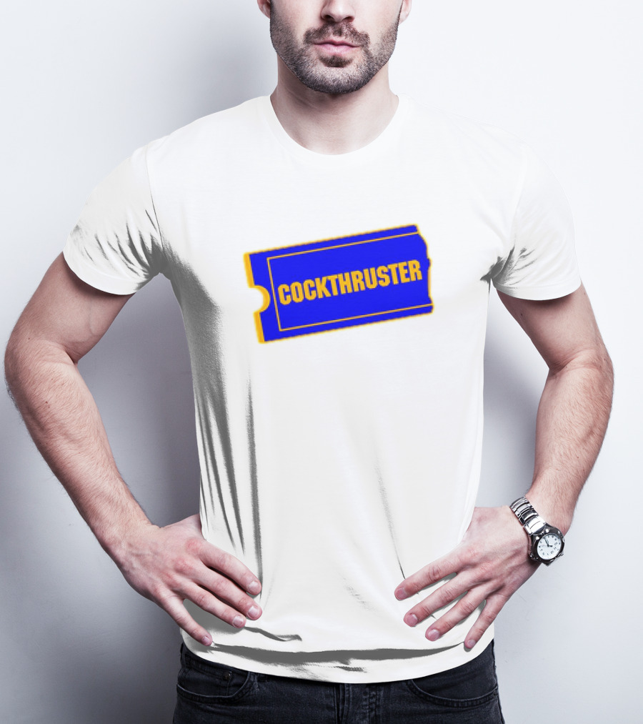 COCKTHRUSTER Blue And Yellow Ticket T-Shirt