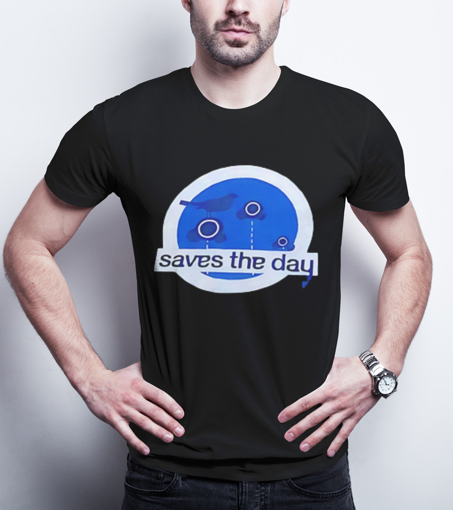 Saves The Day Bird Circular Icon Blue Background T-Shirt
