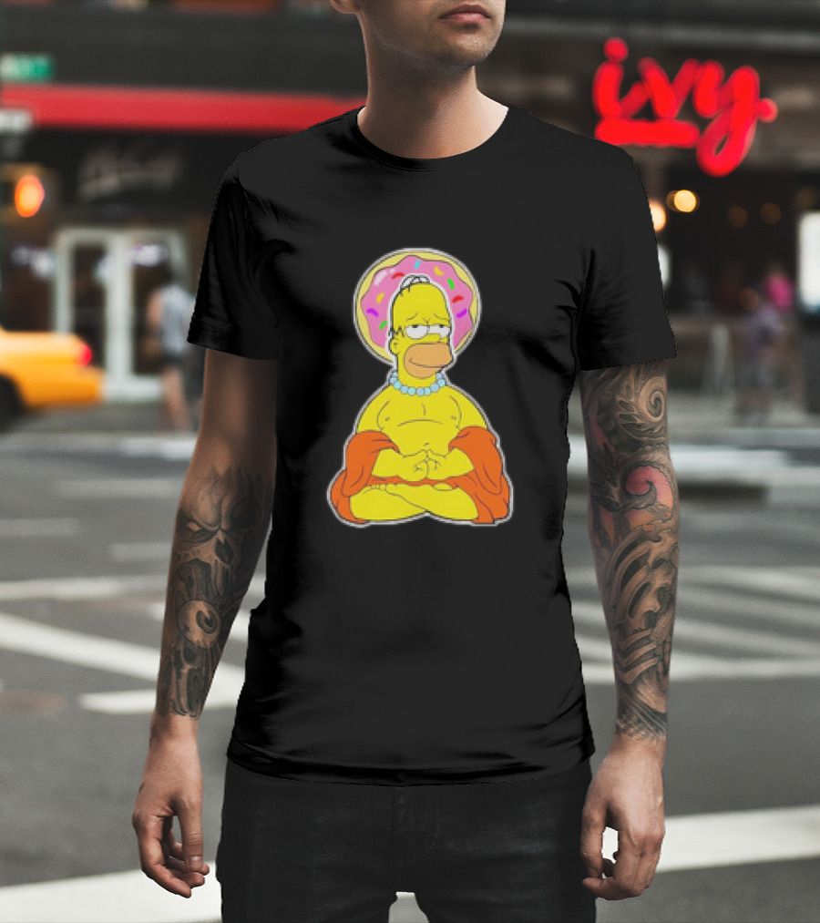 Homer Simpson Doughnut Enlightenment Buddha T-Shirt