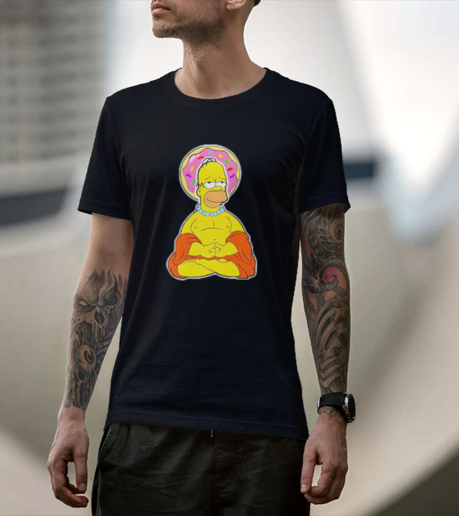 Homer Simpson Doughnut Enlightenment Buddha T-Shirt