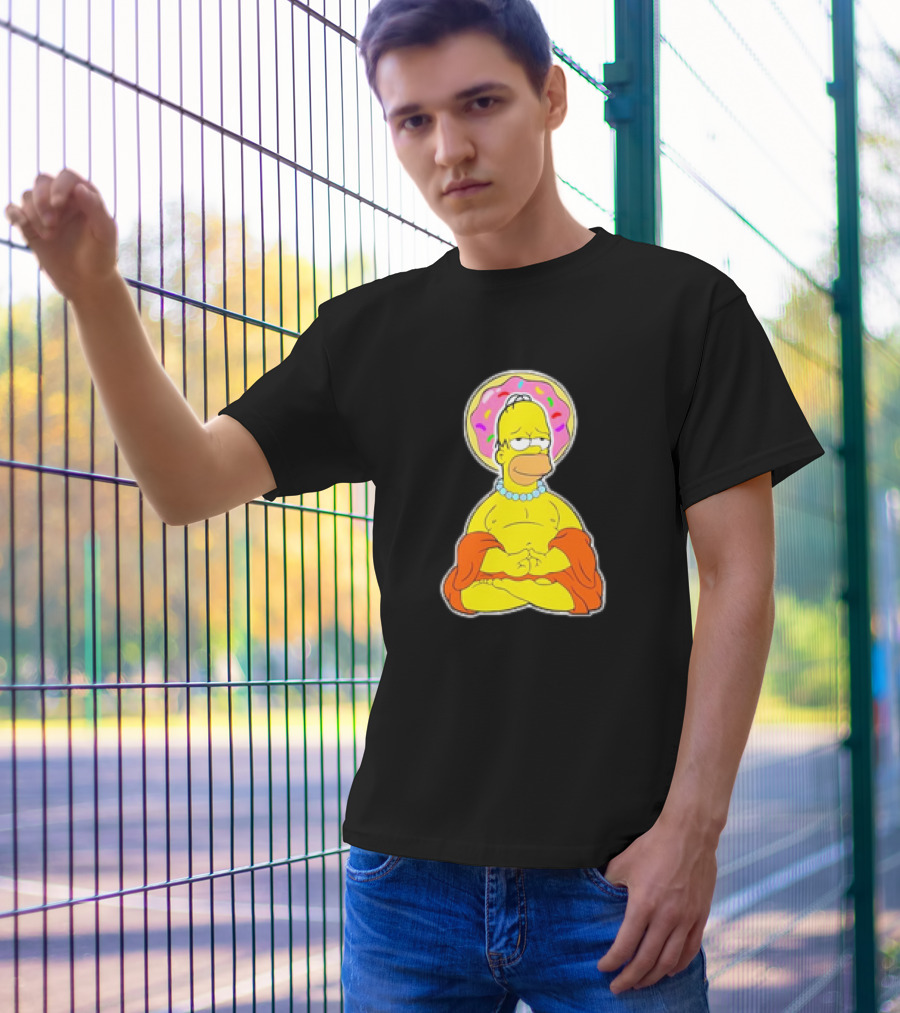 Homer Simpson Doughnut Enlightenment Buddha T-Shirt