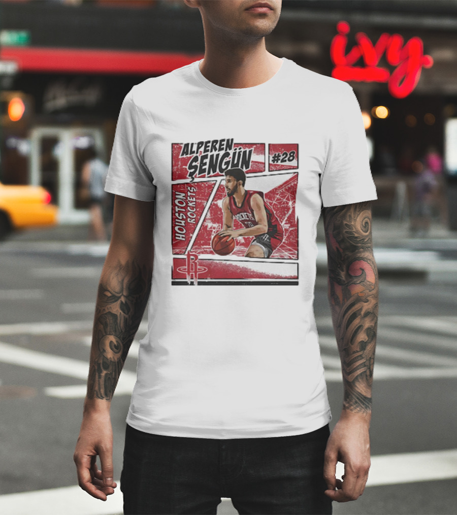 Alperen Sengun #28 Houston Rockets NBA Basketball Comic Vintage T-Shirt