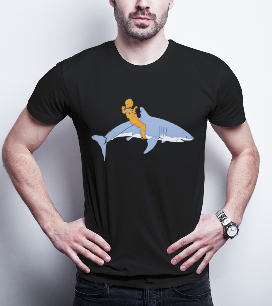 Diver Riding A Shark In T-Shirt