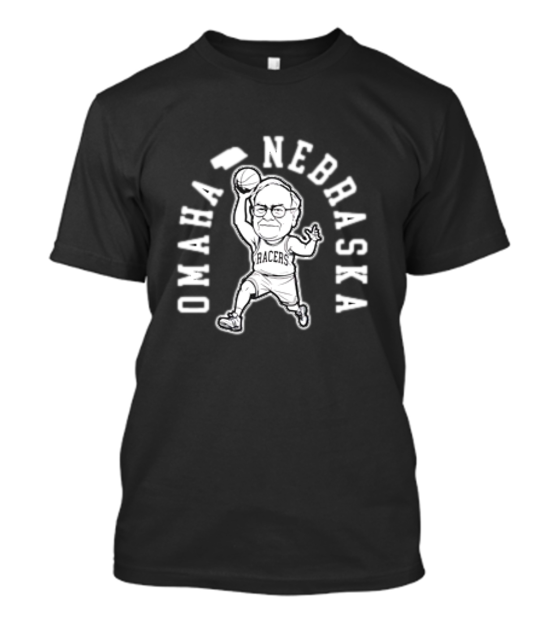 Omaha Nebraska Racers Basketball Cartoon T-Shirt
