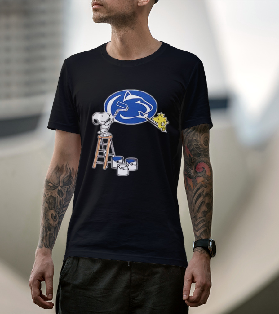Snoopy And Woodstock Painting Penn State Nittany Lions T-Shirt