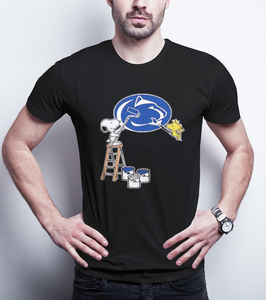 Snoopy And Woodstock Painting Penn State Nittany Lions T-Shirt