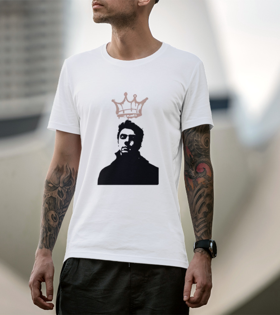 Mangione King Graffiti Crown Portrait Fitted Scoop T-Shirt