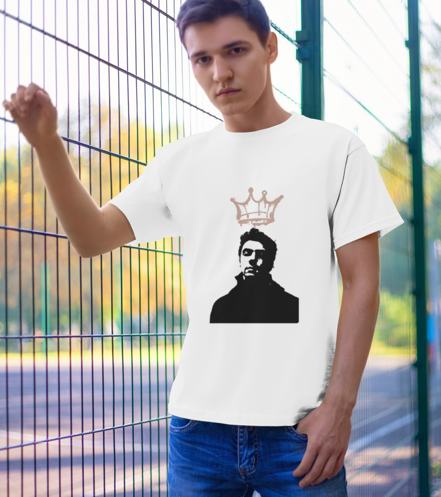 Mangione King Graffiti Crown Portrait Fitted Scoop T-Shirt