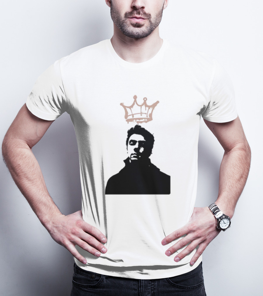 Mangione King Graffiti Crown Portrait Fitted Scoop T-Shirt