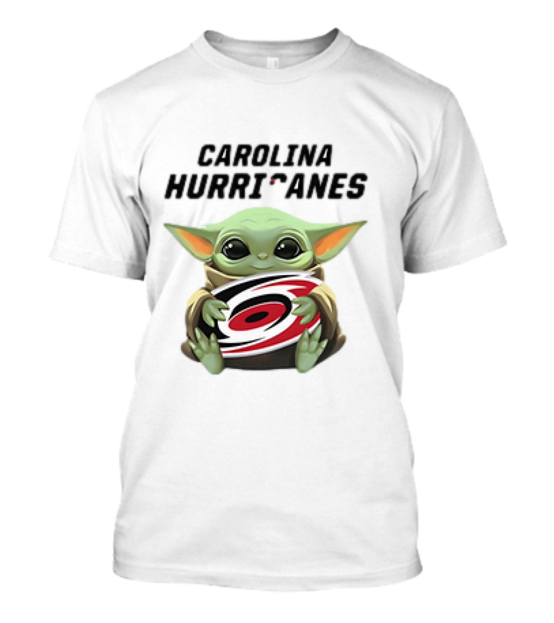 Baby Yoda Hugging Carolina Hurricanes Star Wars Crossover T-Shirt