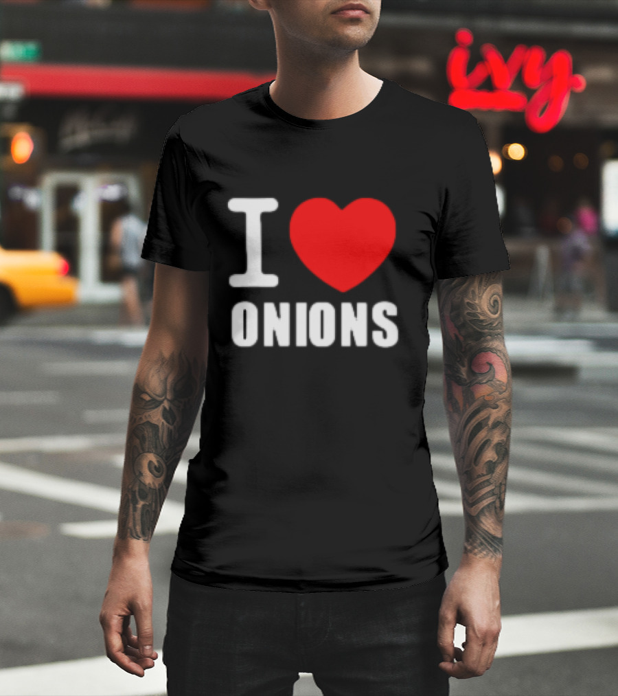 I Heart Onions Retro Love T-Shirt