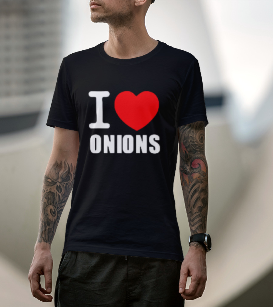 I Heart Onions Retro Love T-Shirt