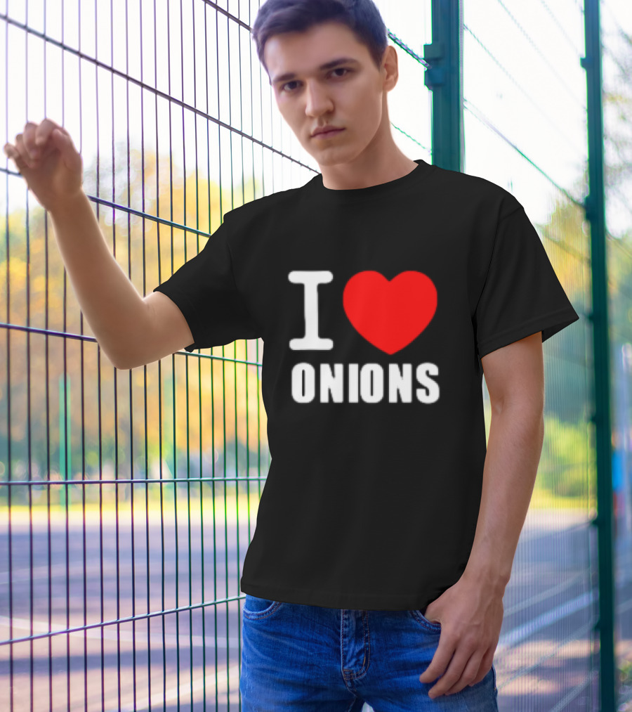 I Heart Onions Retro Love T-Shirt