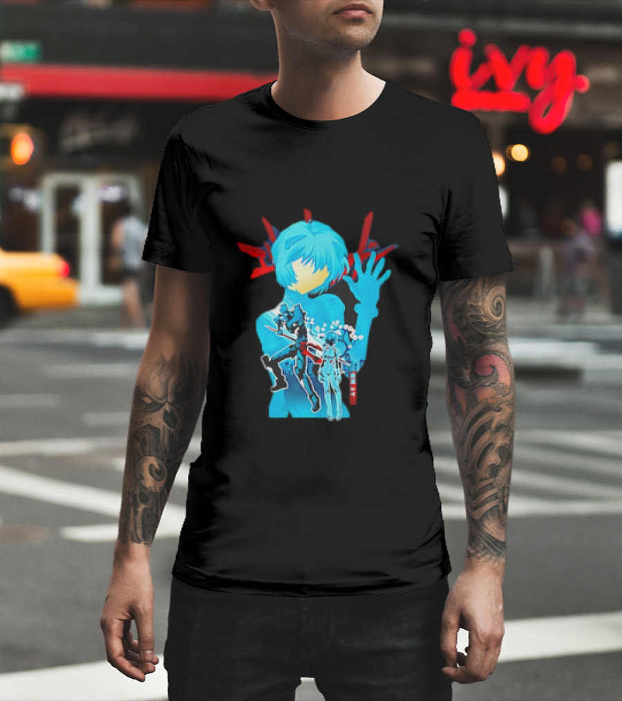 Rei Ayanami Eva-00 Neon Genesis Evangelion Blue Highlight T-Shirt