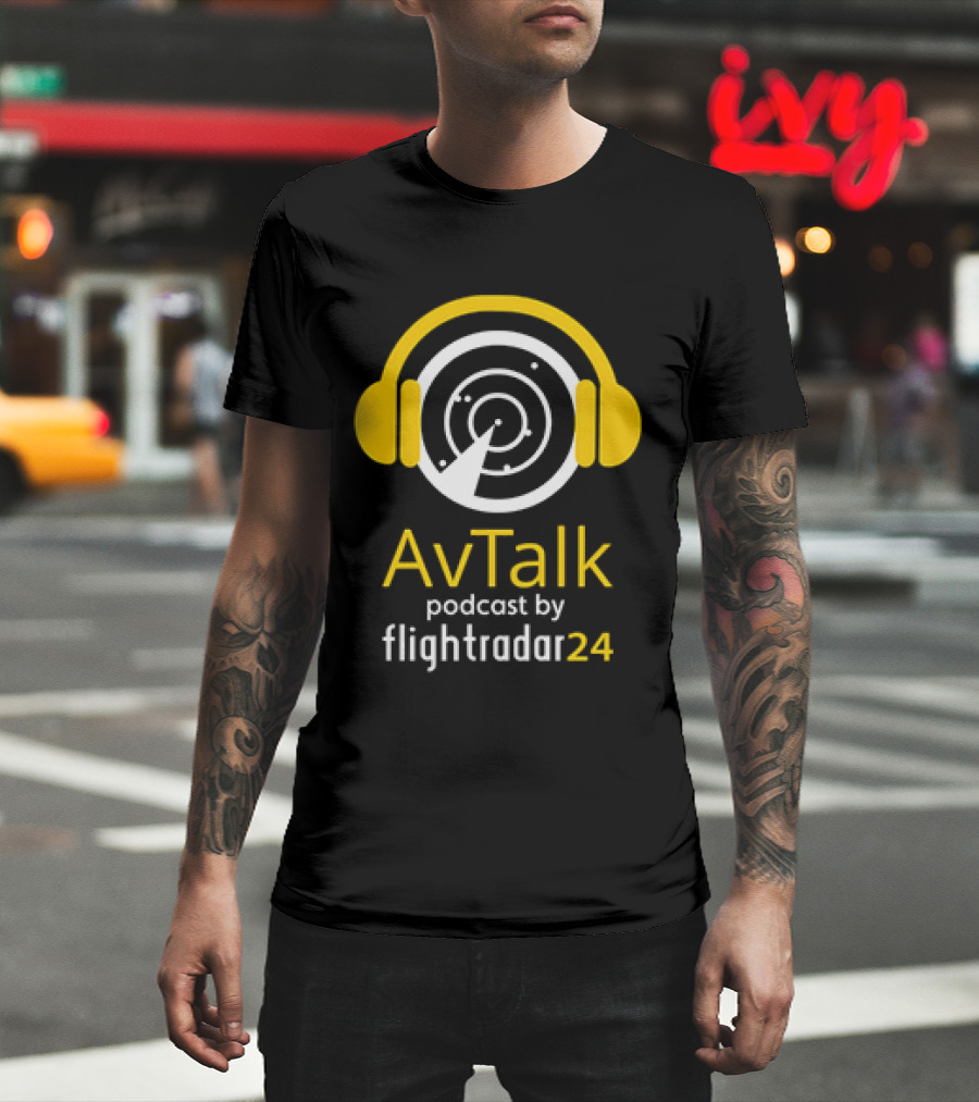 AvTalk Podcast By Flightradar24 With Steve Giordano Radar Headphones T-Shirt