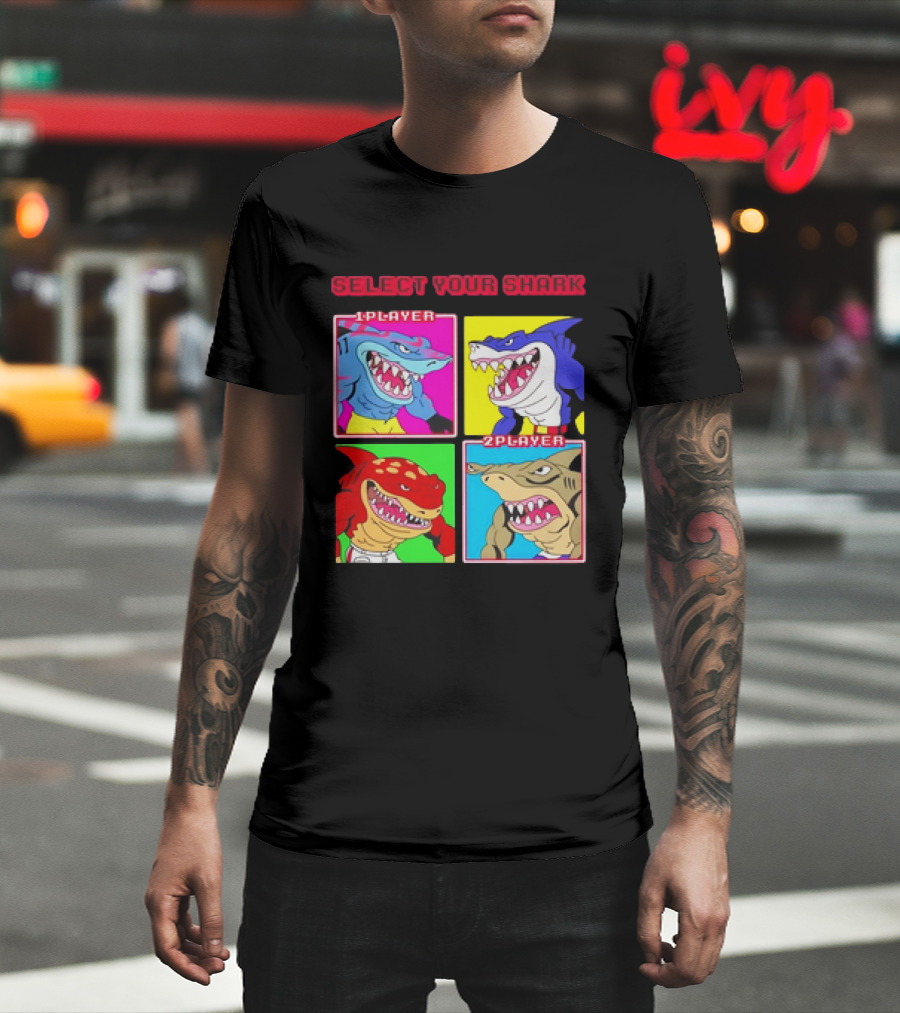 Street Sharks Select Your Shark Player Screen T-Shirt