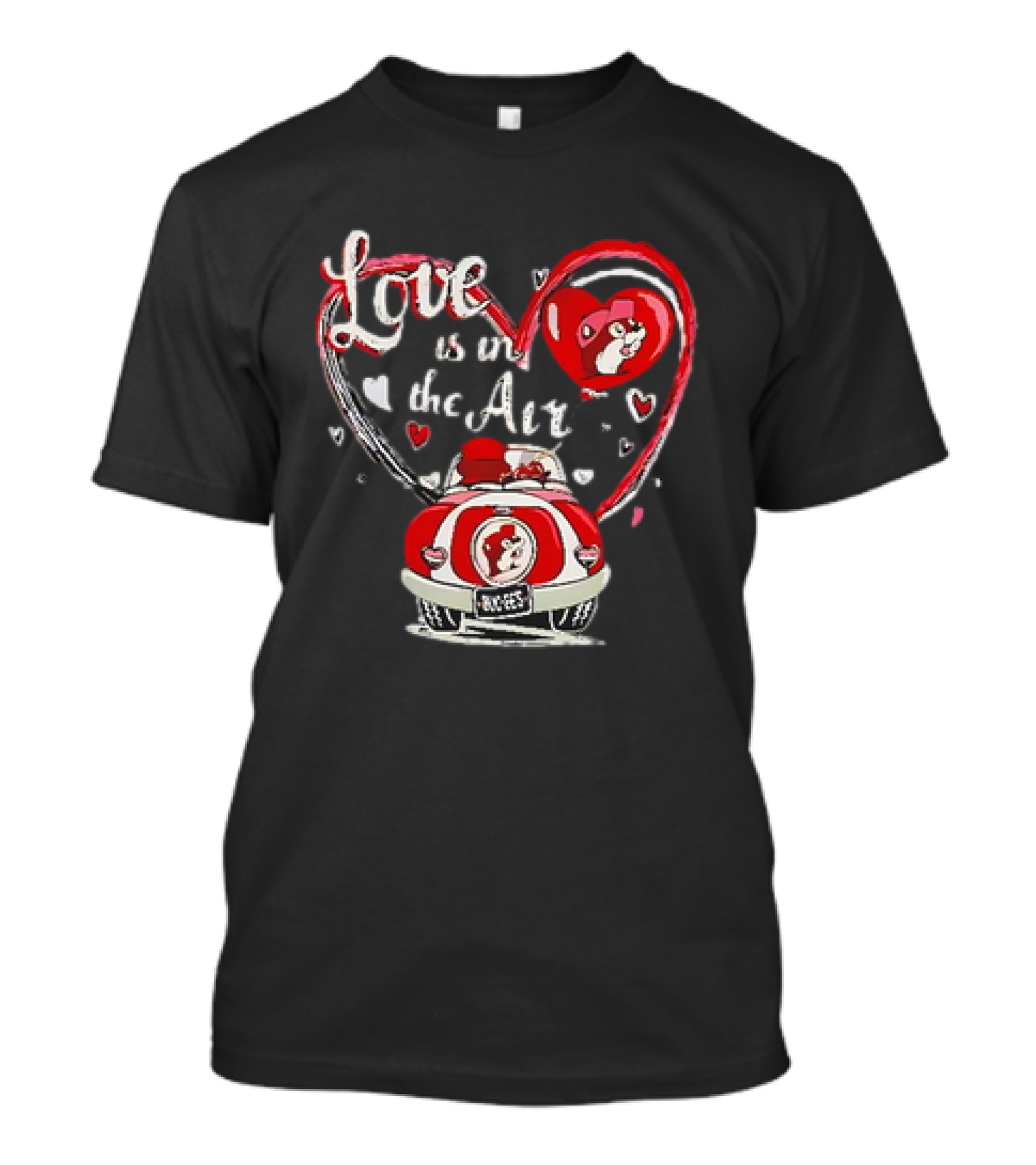Buc-ee's Love Is In The Air Valentine's Heart Car Journey T-Shirt