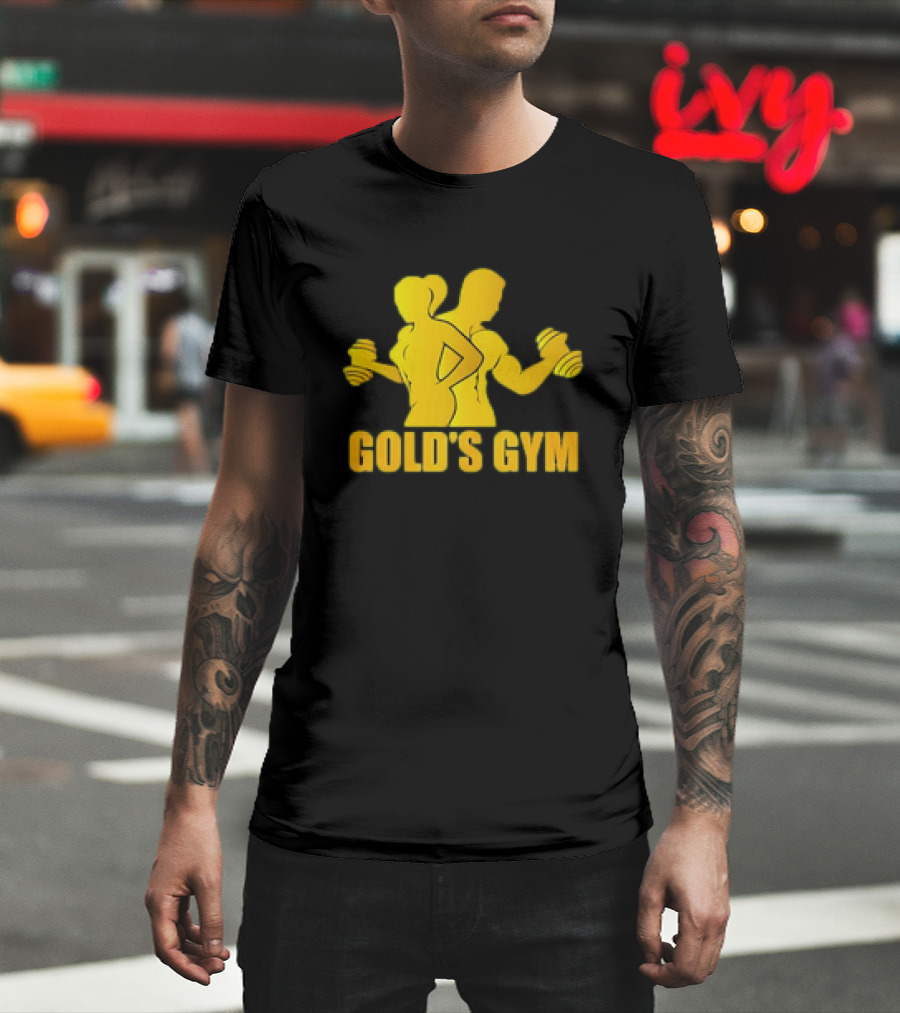 Gold's Gym Man And Woman With Dumbbells T-Shirt