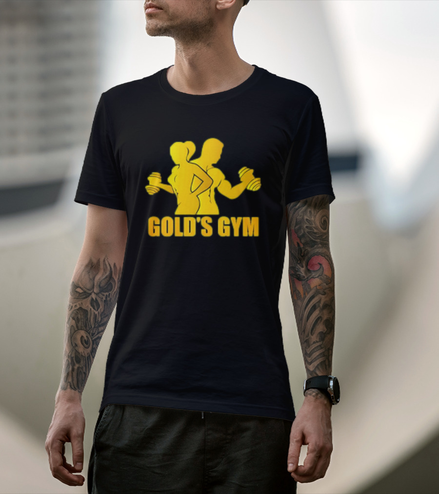 Gold's Gym Man And Woman With Dumbbells T-Shirt