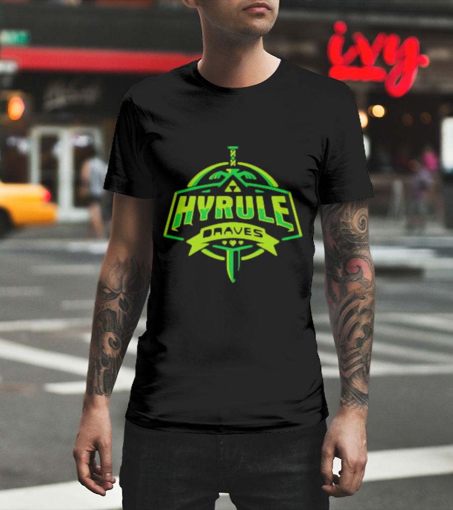 Hyrule Braves Sword Emblem Green Neon T-Shirt