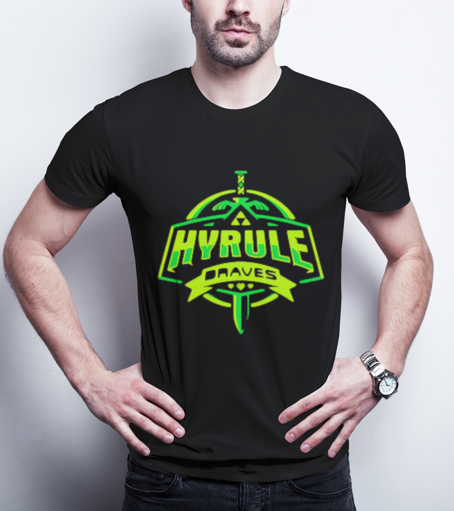 Hyrule Braves Sword Emblem Green Neon T-Shirt