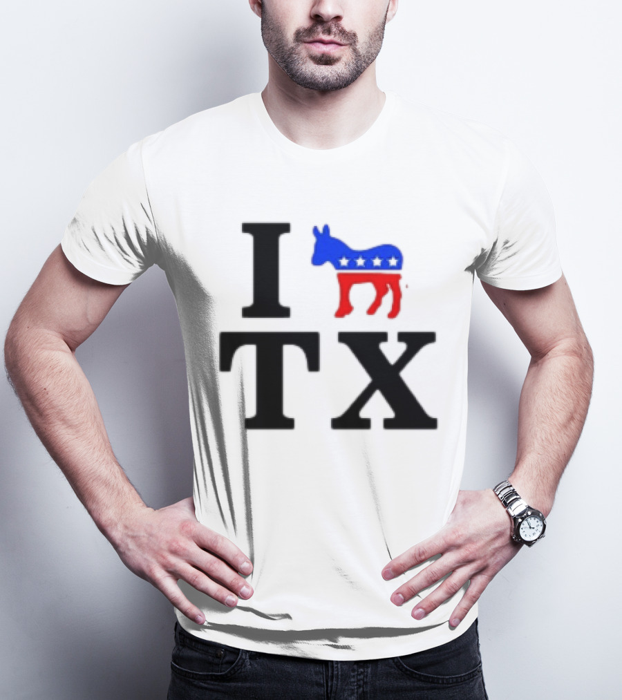 I Love Texas Democrat Donkey Symbol TX T-Shirt