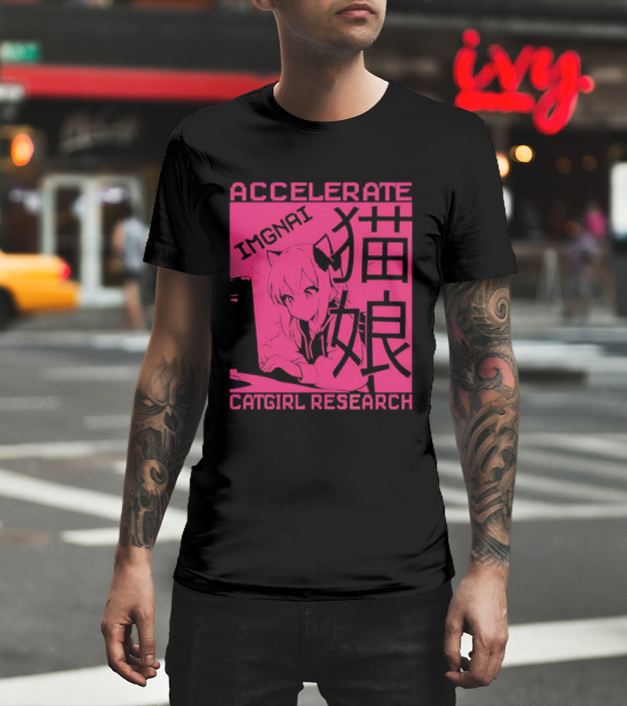 ACCELERATE IMAGINATIVE IMGNAI CATGIRL RESEARCH 猫娘 T-Shirt