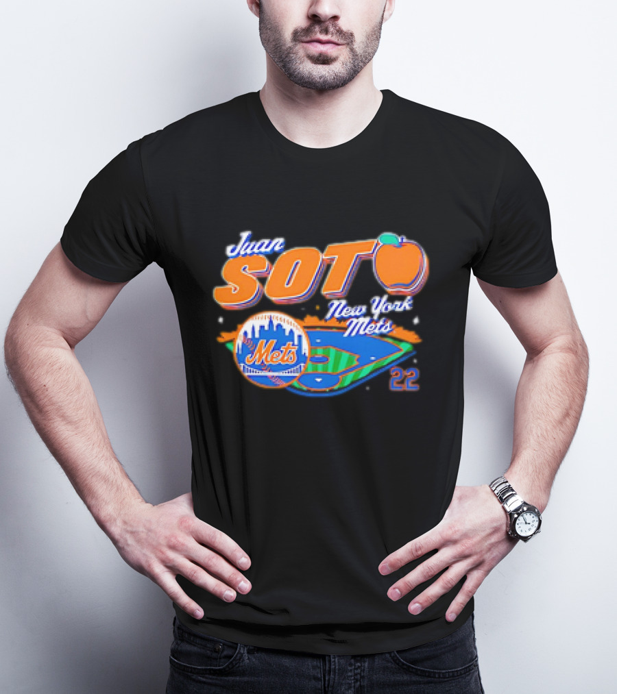 Juan Soto New York Mets Peach 22 Stadium Mets T-Shirt