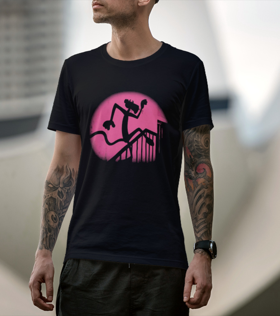 Pink Panther Creeping Silhouette In The Night T-Shirt