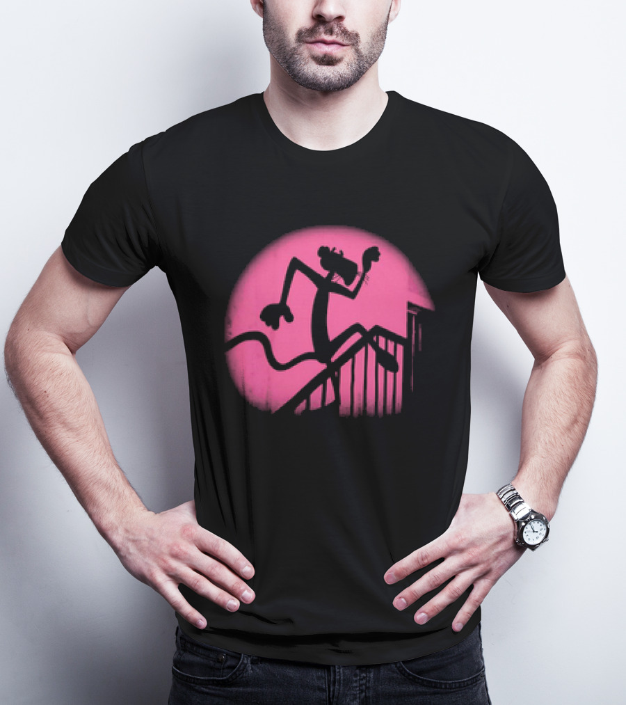 Pink Panther Creeping Silhouette In The Night T-Shirt